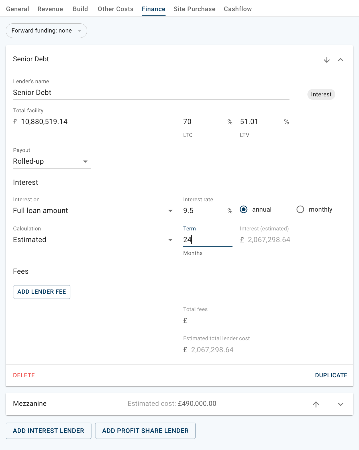 Interest payment type: Rolled-up interest