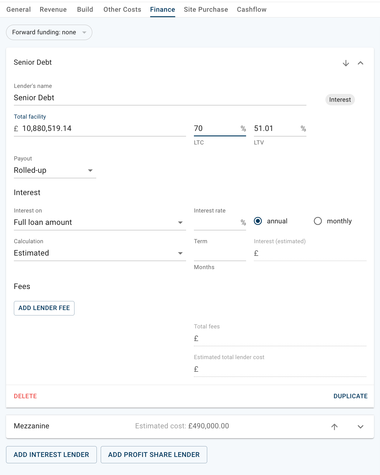 Interest payment type: Rolled-up interest
