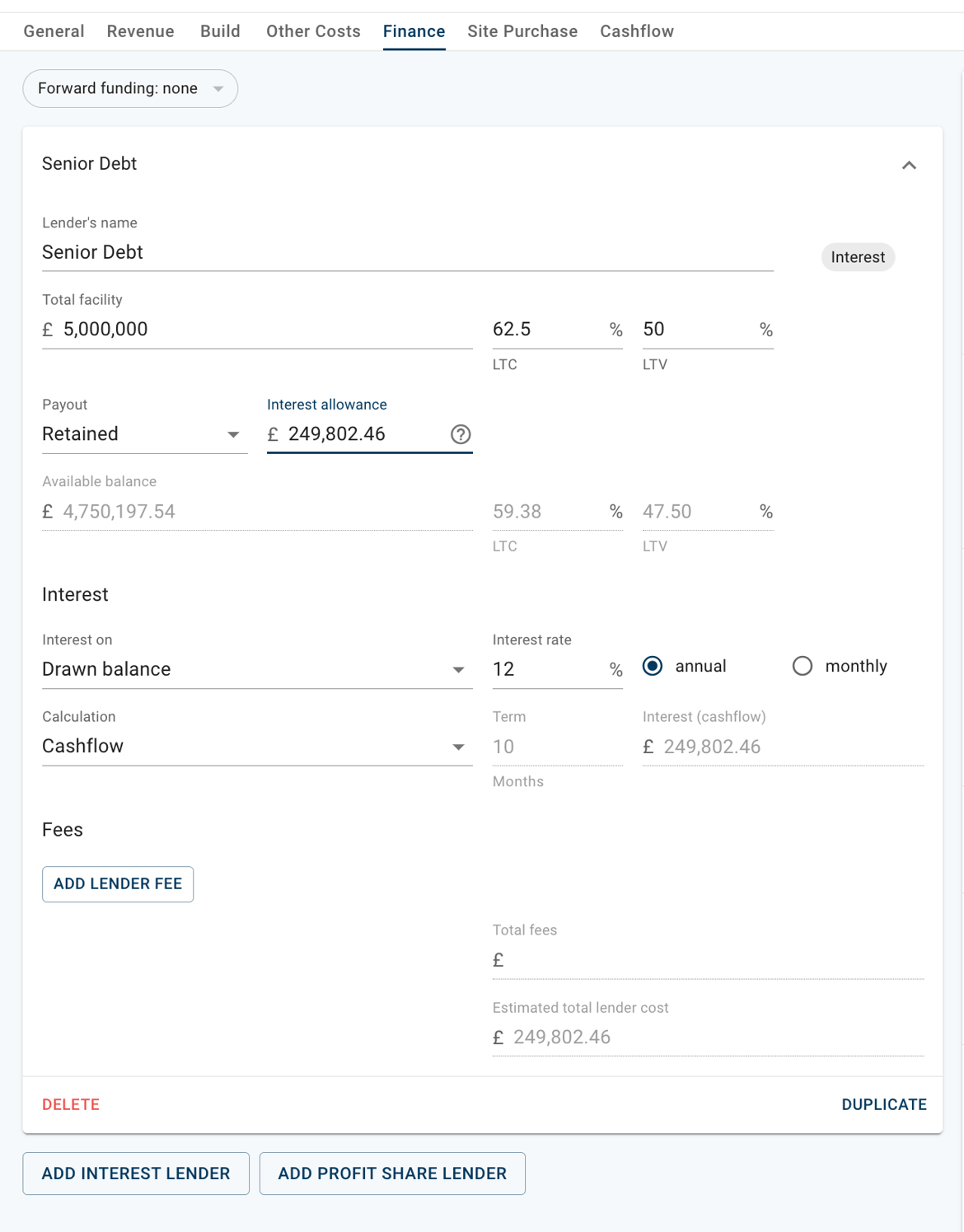 Interest payment type: Retained interest